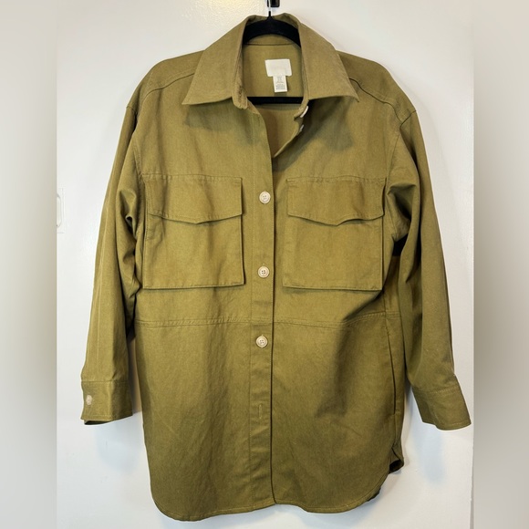 H&M | Tops | Ladies Oversized Green Jacket | Poshmark